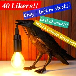 Accents | Resin Raven Lamp With Edison Style Bulb | Poshmark
